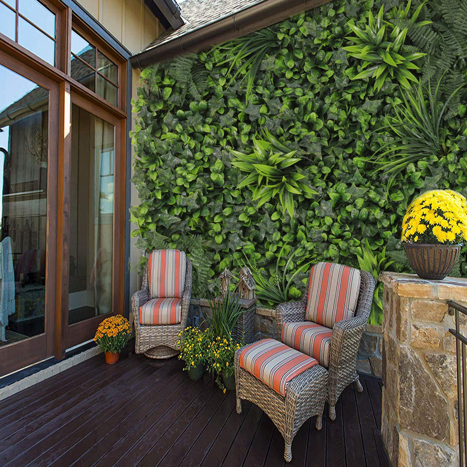Artificial Assorted Foliage Greenery Wall Panel