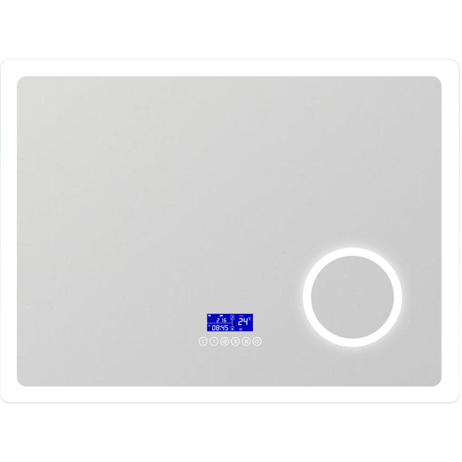 LED Bathroom Mirror with Magnifier and Digital Display
