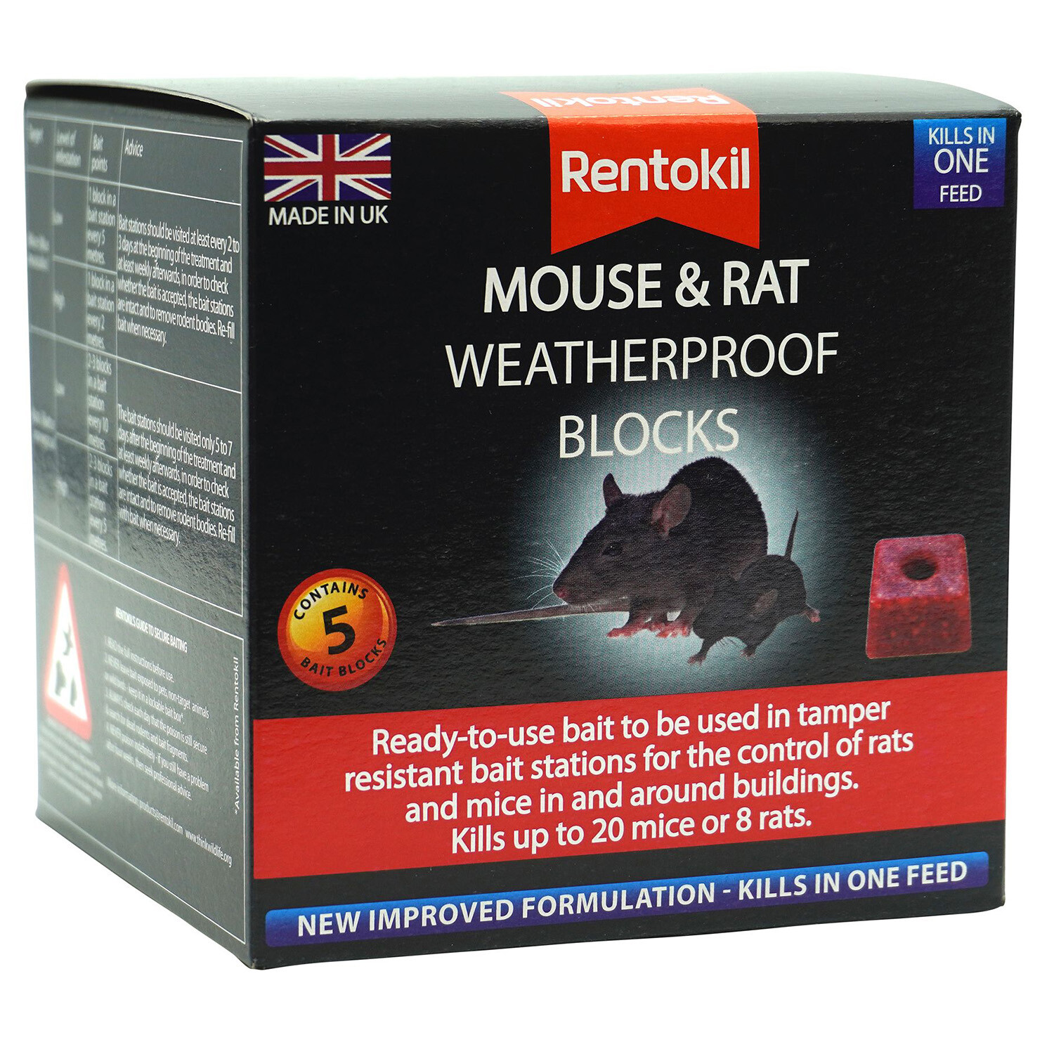 Pack of 5 Rentokil Mouse and Rat Killer Blocks