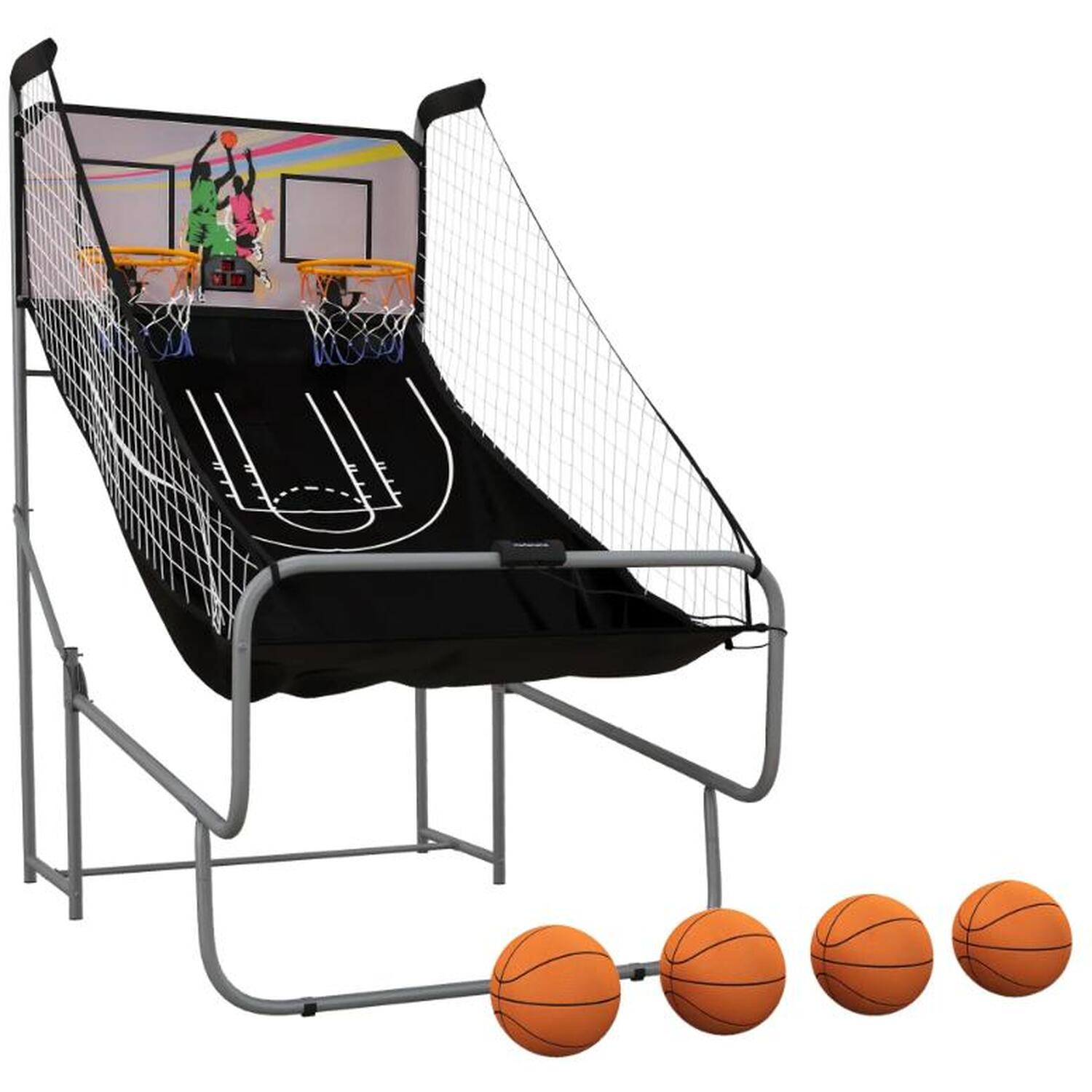 Foldable Double-Hoop Basketball Arcade Game