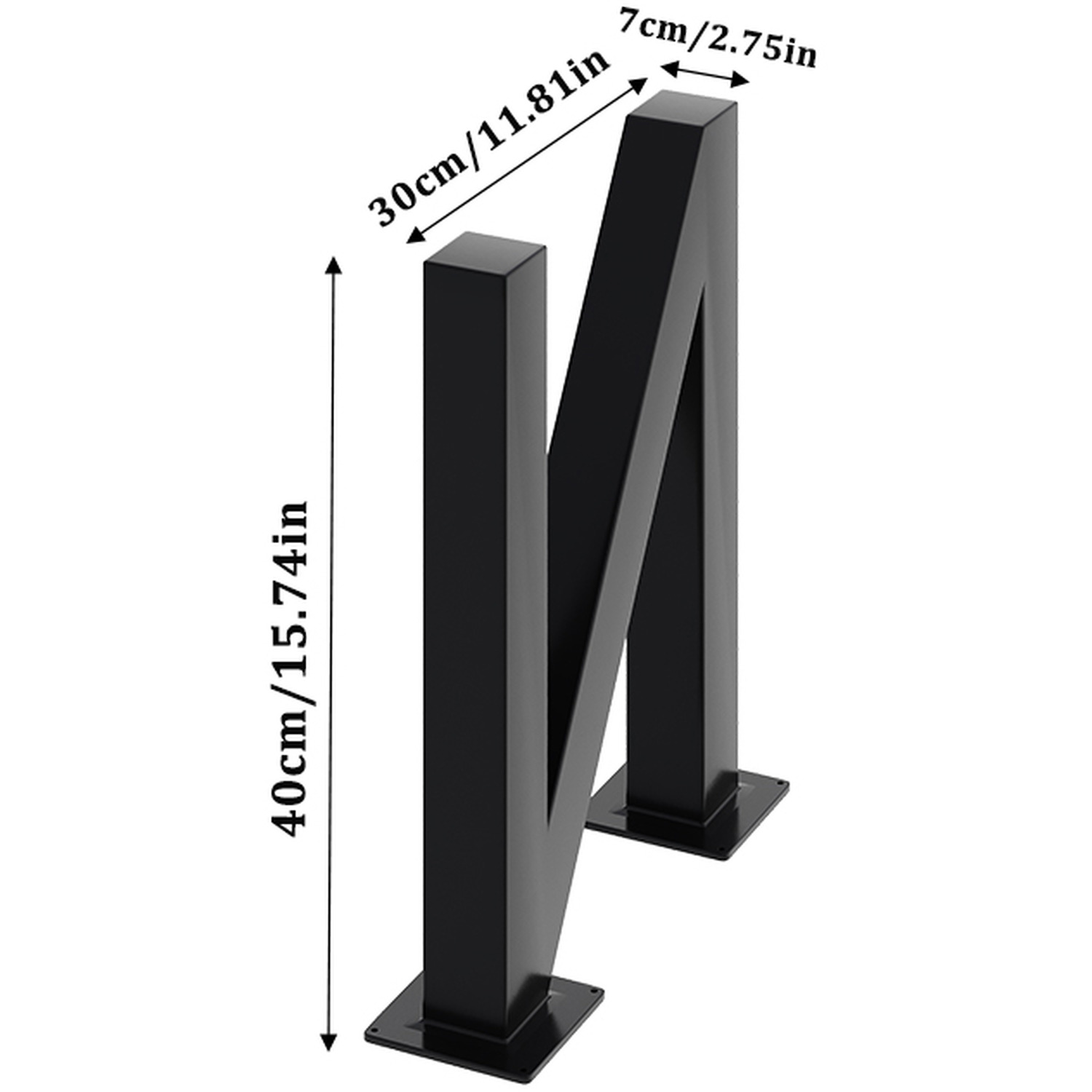 2 Piece N Shape Metal Table Legs Set