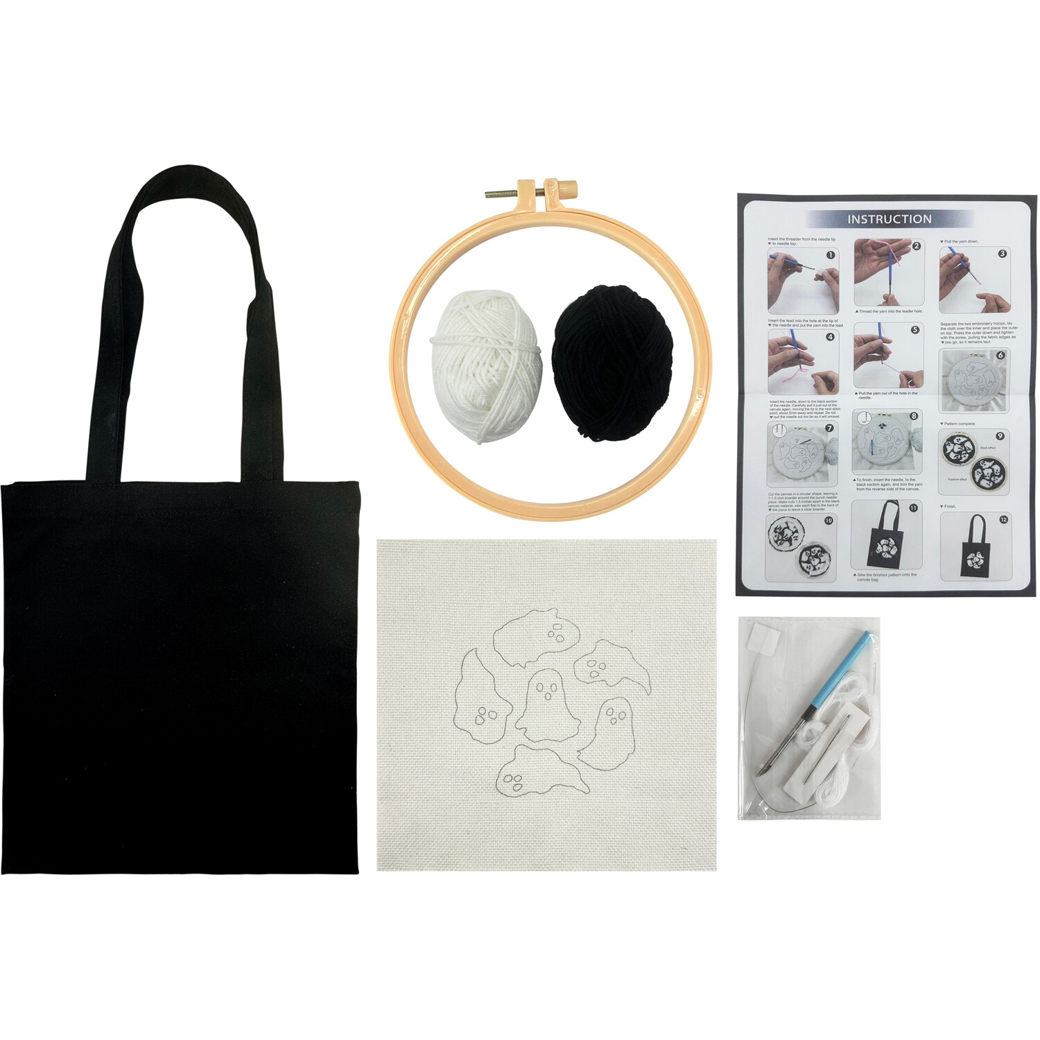 Make Your Own Punch Needle Ghost Bag
