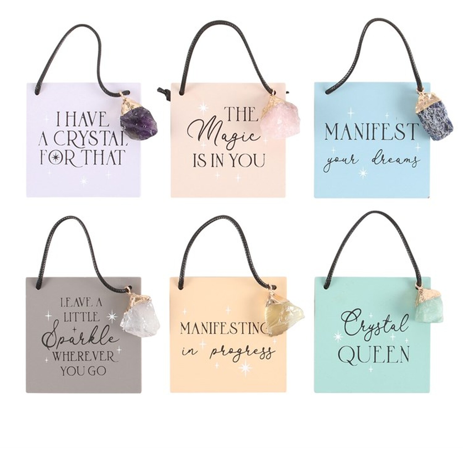 Modern Magic Crystal Affirmation Signs Set Of 12