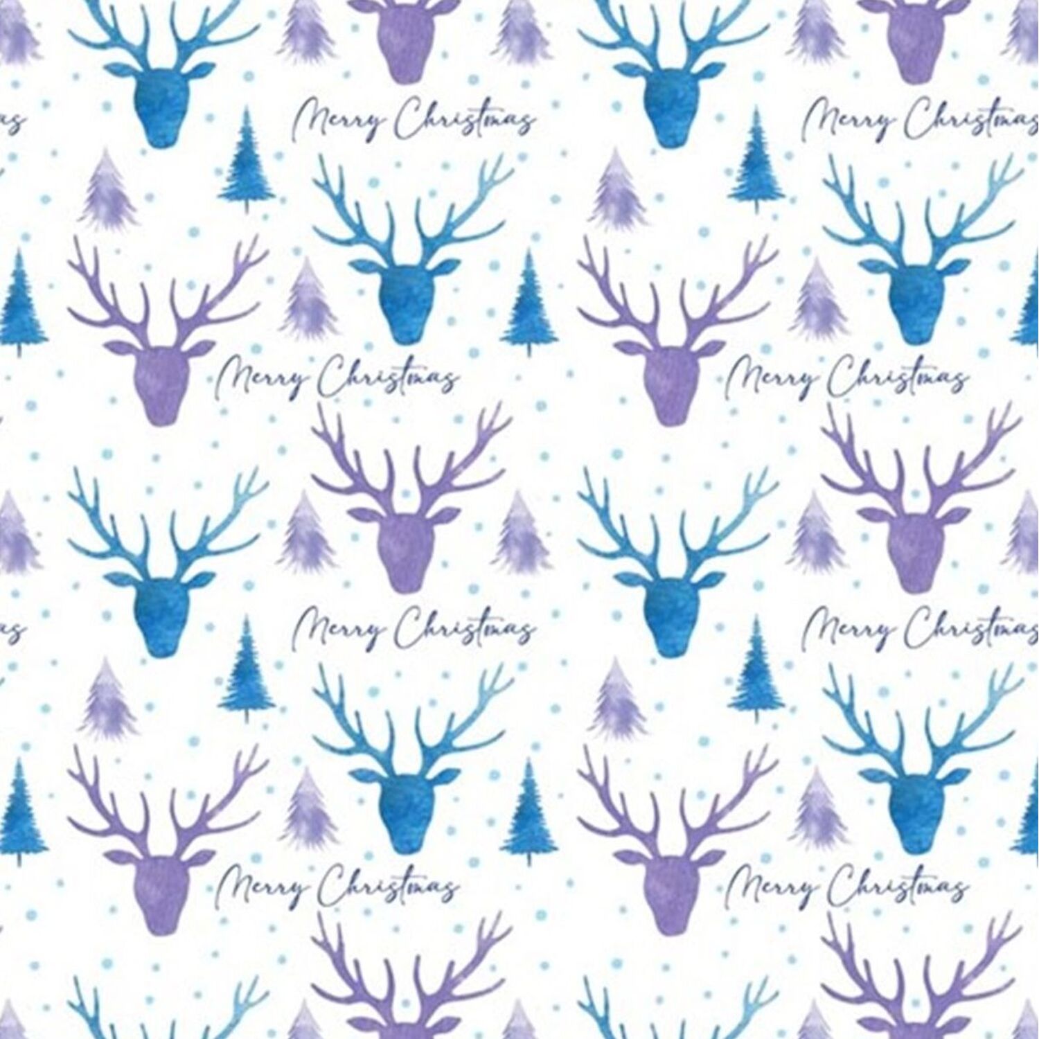 4x 4M Blue Christmas Wrapping Paper Midnight Forest Gift Wrap 16 Tags