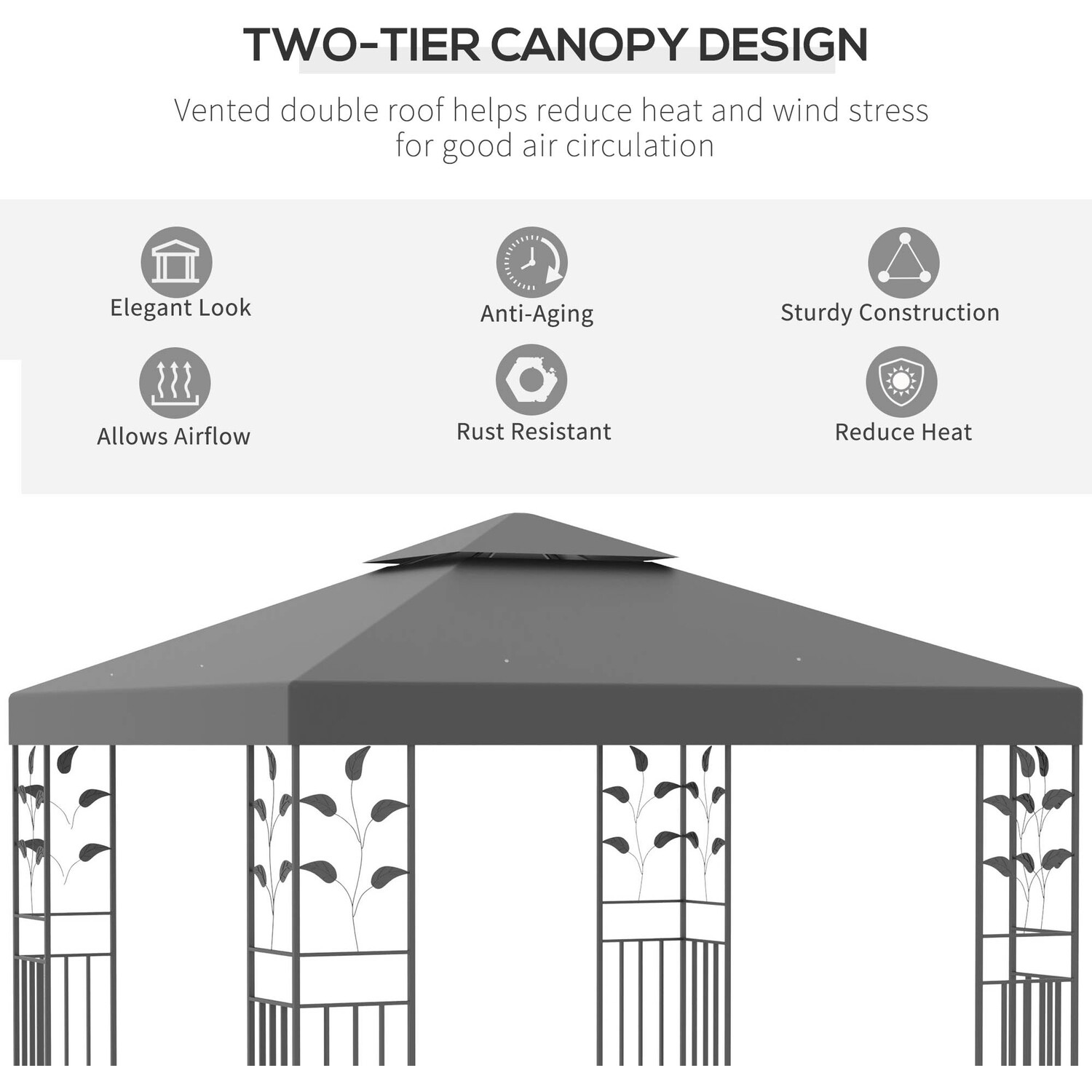 3mx3m Patio Gazebo Canopy