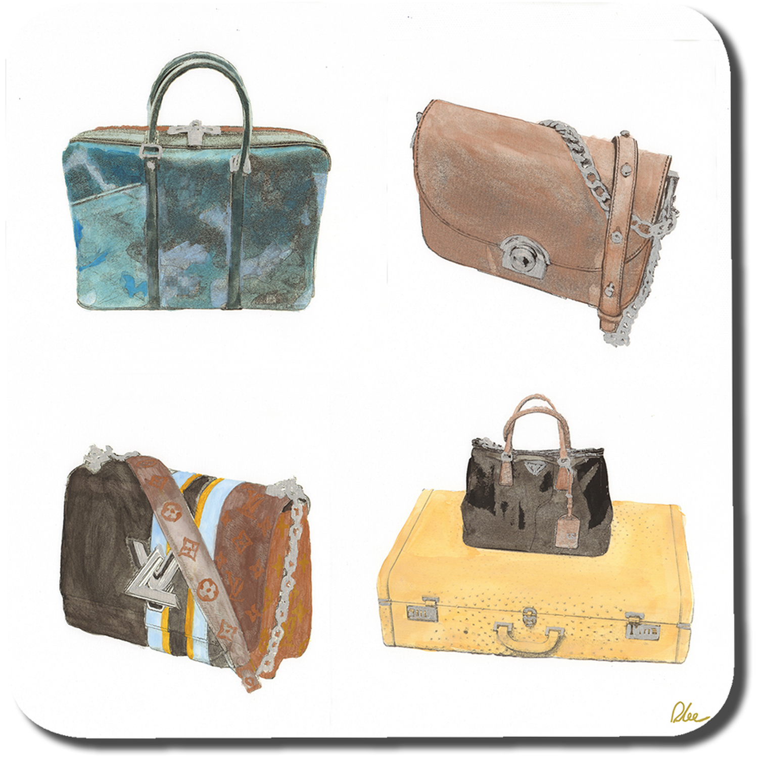 Handbag Collage Coaster