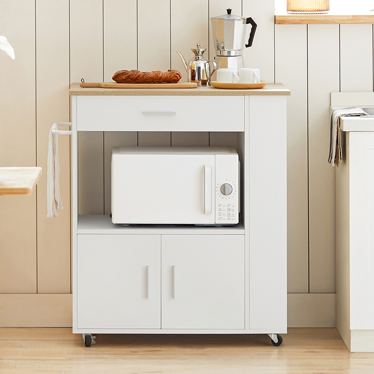 SoBuy Kitchen Trolley Cart Cabinet Microwave Cabinet