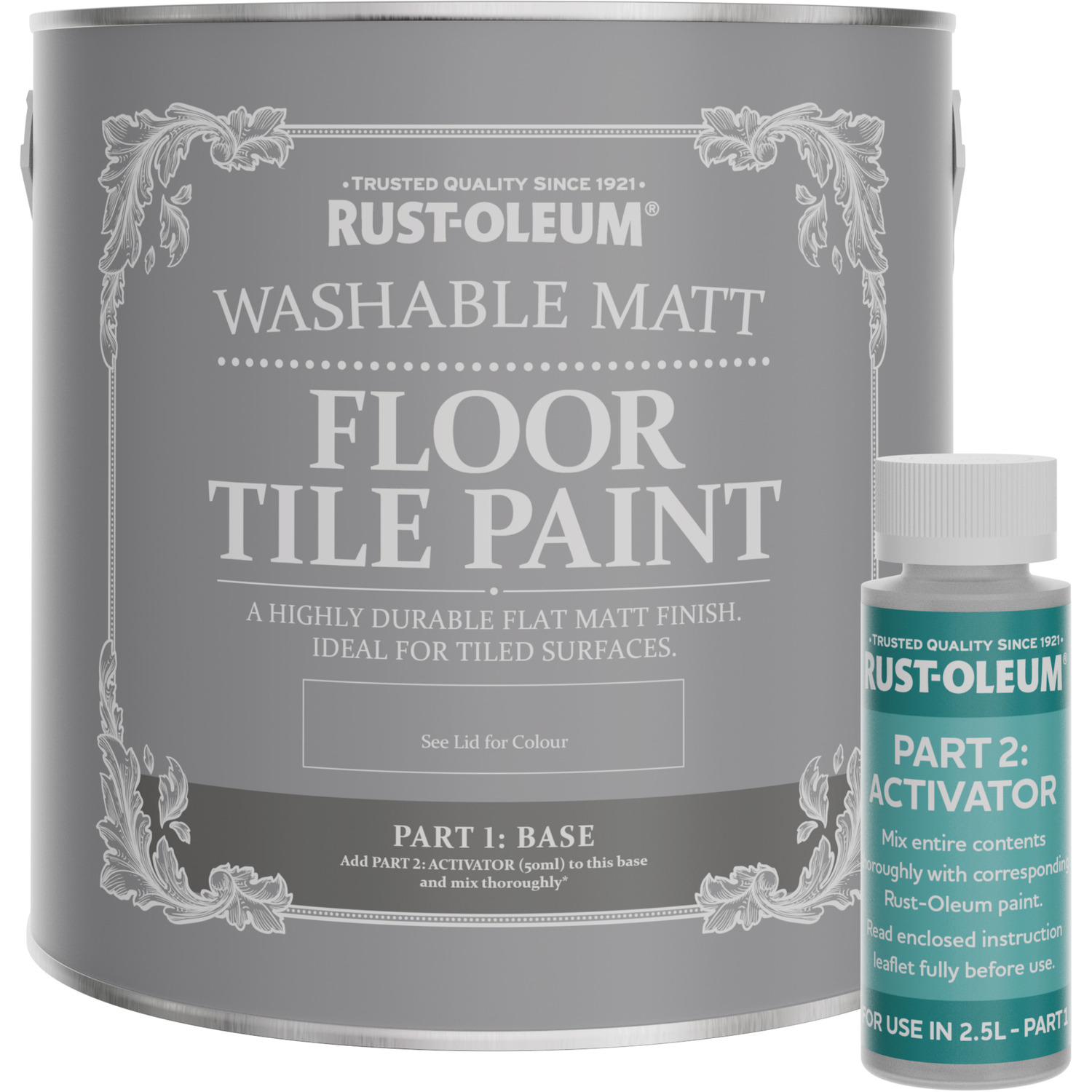 Rust-Oleum Washable Matt Floor Tile Paint - Apple Blossom 750ml