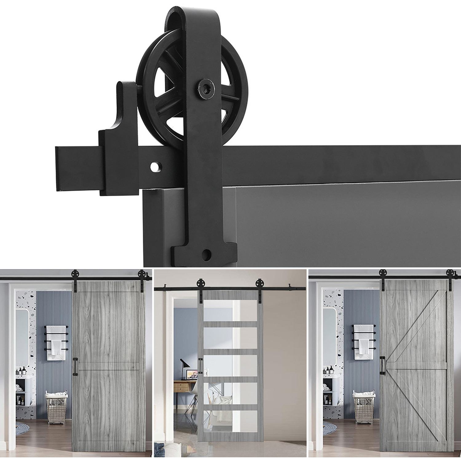 Rustic Anchor Shaped Barn Door Hardware Kit