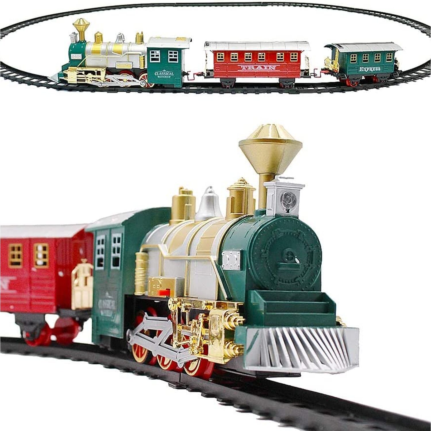 13 Piece Toy Train Set with Headlight Smoke and Sounds