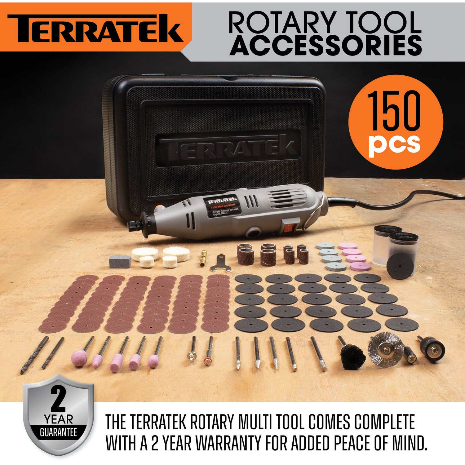 Rotary Tool Kit Variable Speed 135W and 150pc Accessory Set