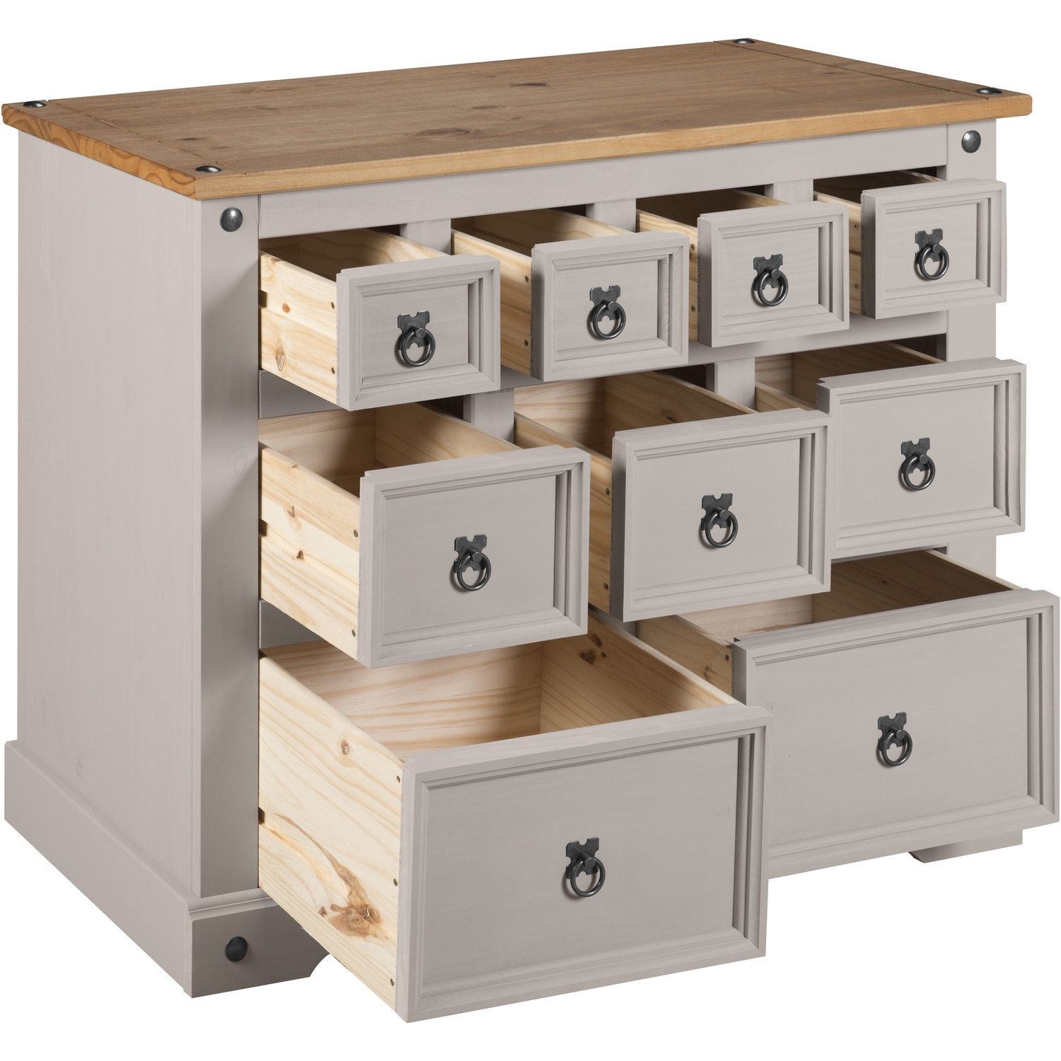 Corona Grey Merchant Chest Of Drawers 9 Drawer