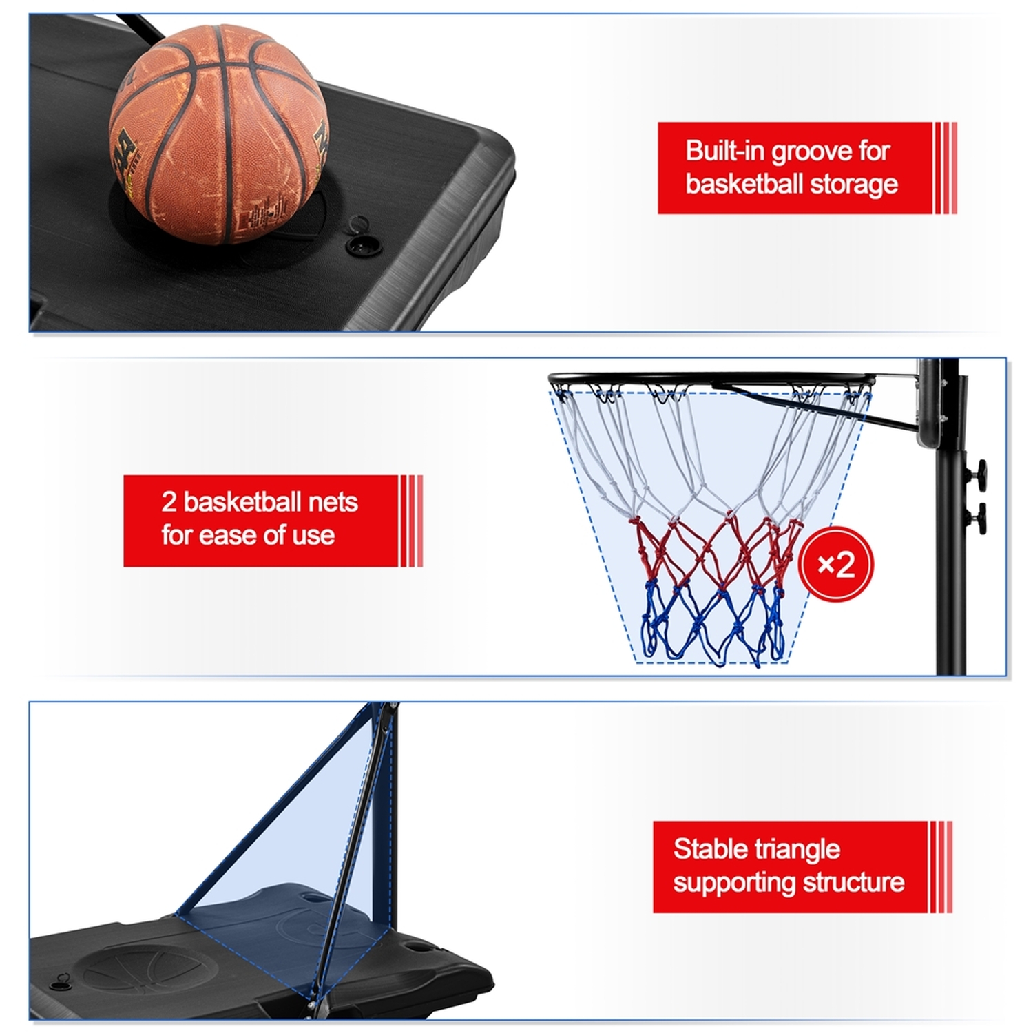 Height Adjustable Basketball Hoop on Wheels
