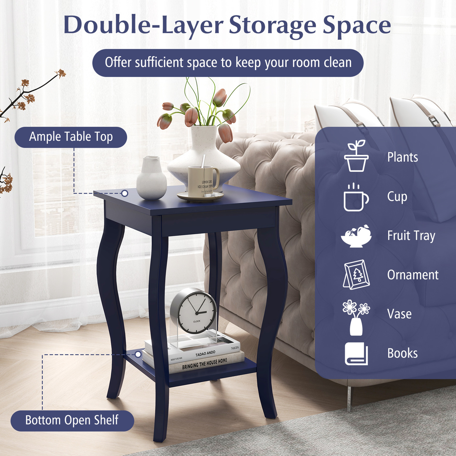 Bedroom Nightstand End Table Accent Table