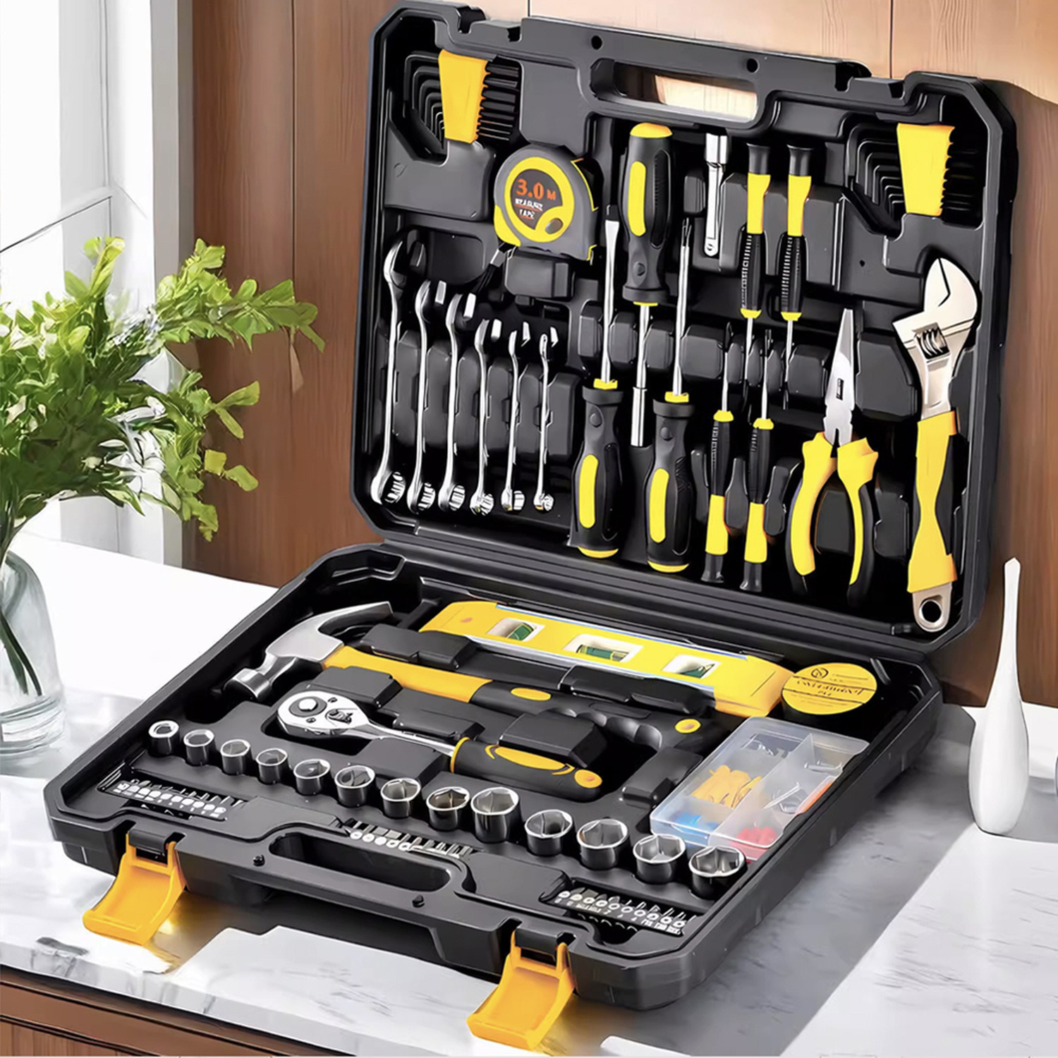 108 Piece Household Tool Kit with Storage Box
