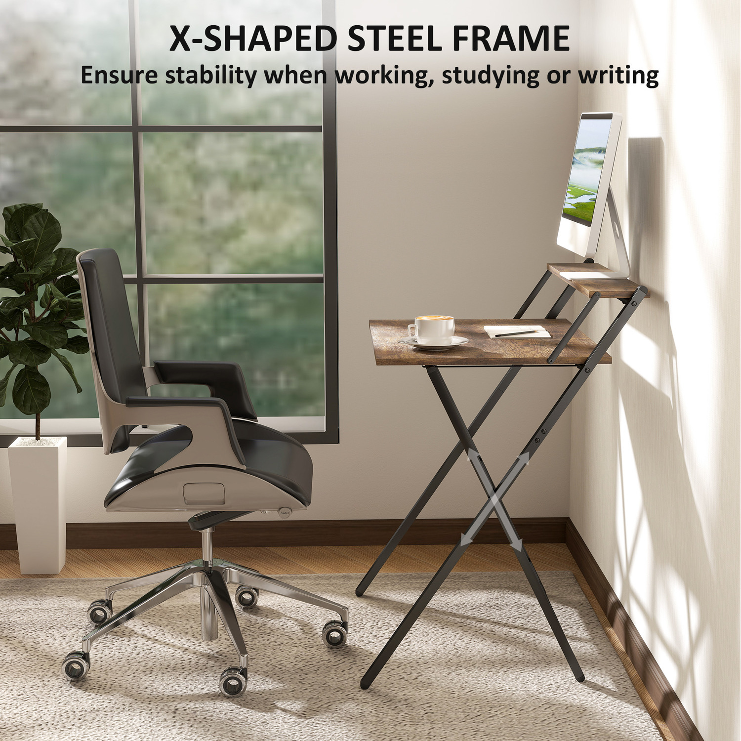 HOMCOM Folding Computer Table