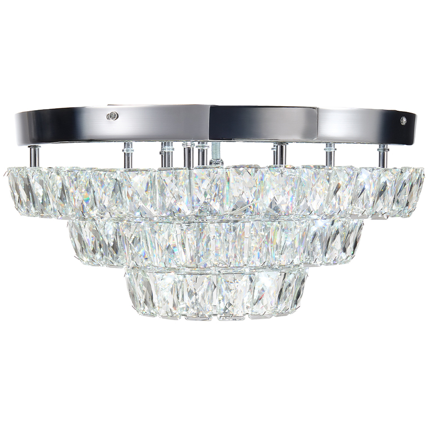3-layer Stainless Steel Crystal Ceiling Light