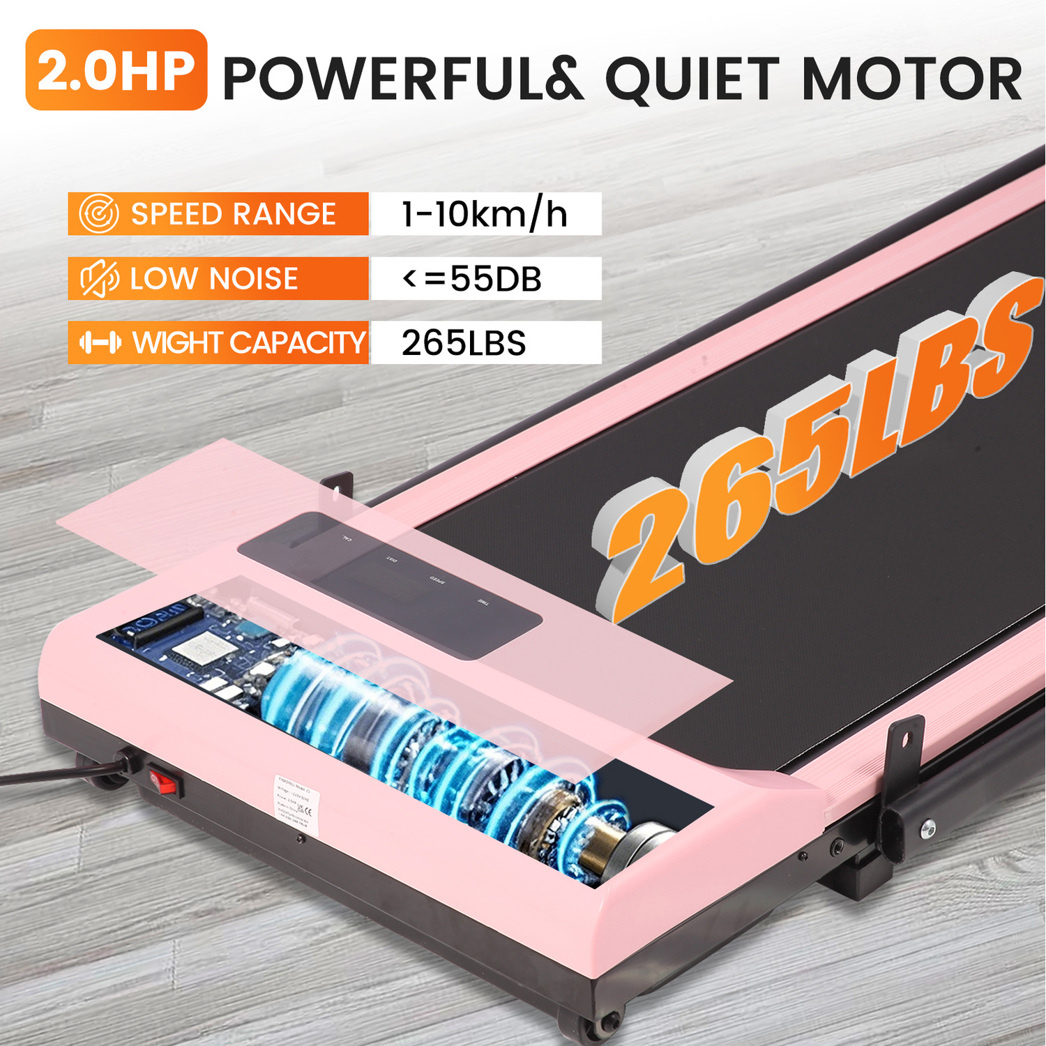 2 in 1 Foldable Home Fitness Walking Running Treadmill
