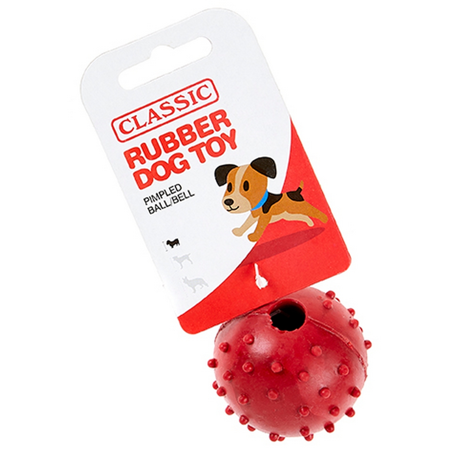 Rubber Pimple Ball with Bell Dog Toy