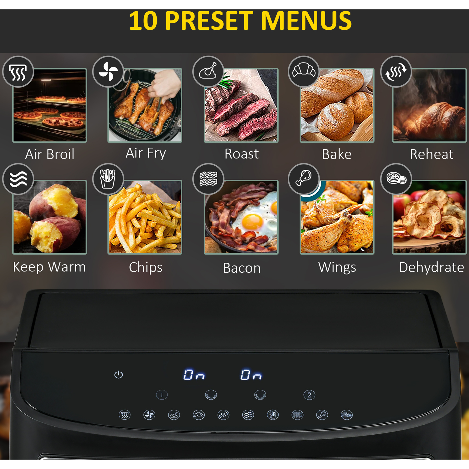 8L Digital Dual Air Fryer with Timer
