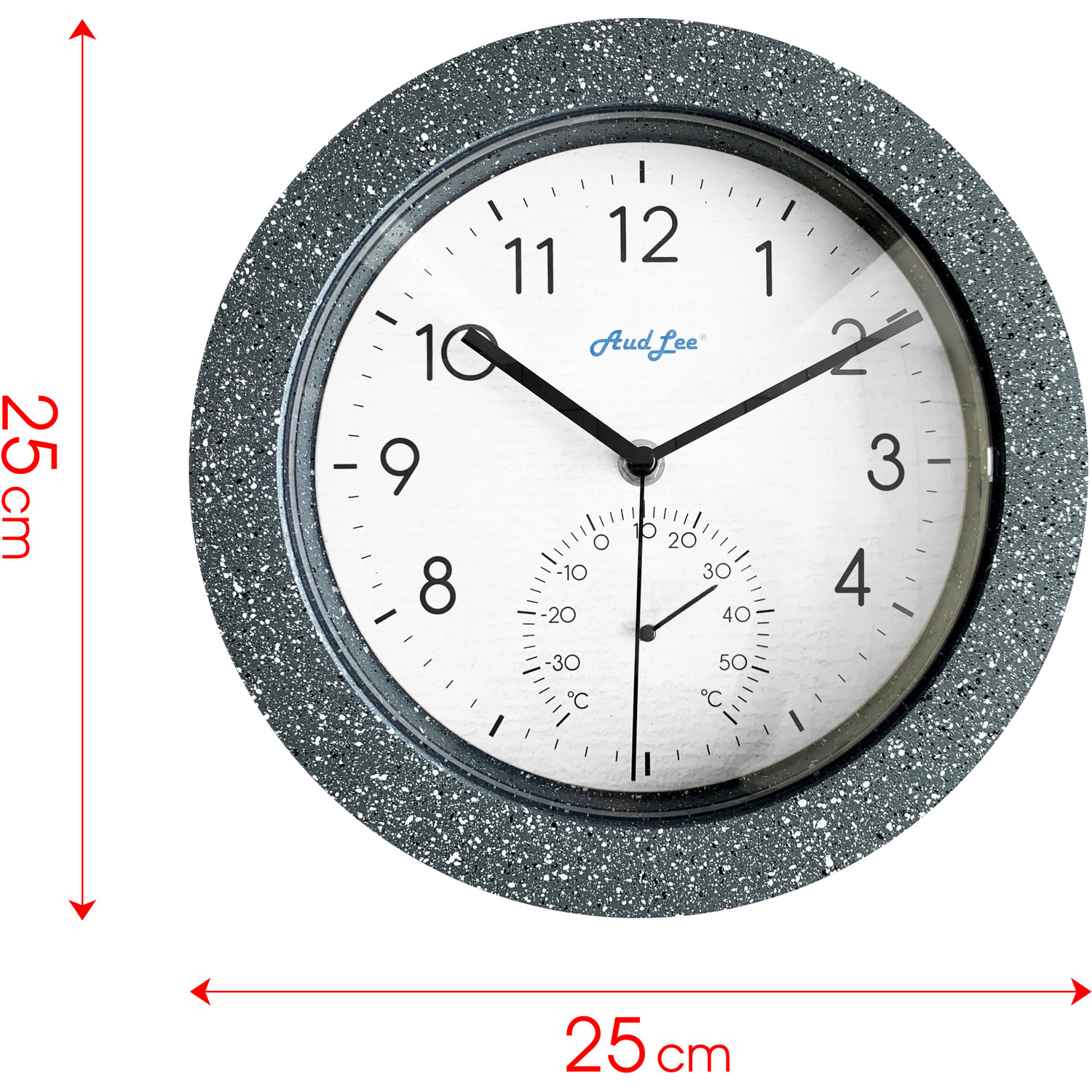Faux Concrete Clock with Thermometer
