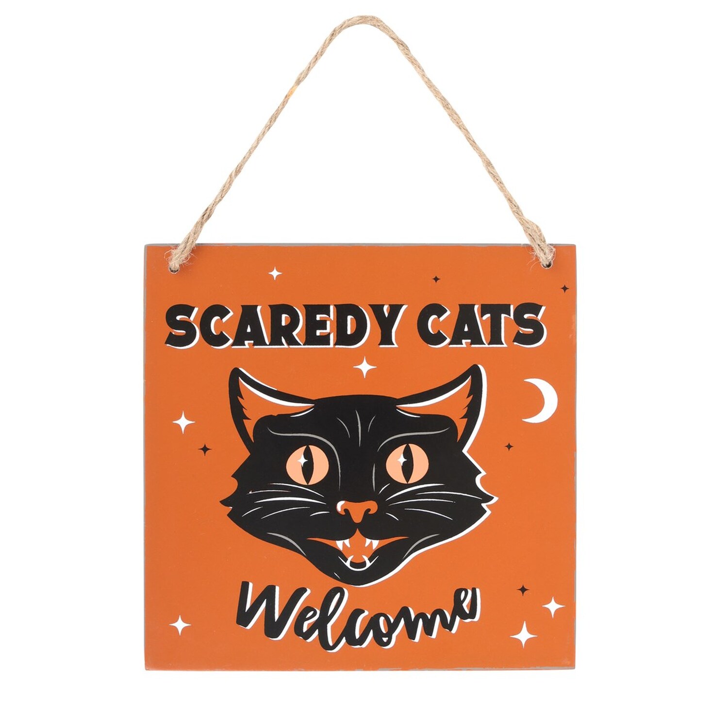Scaredy Cats Welcome Hanging Sign