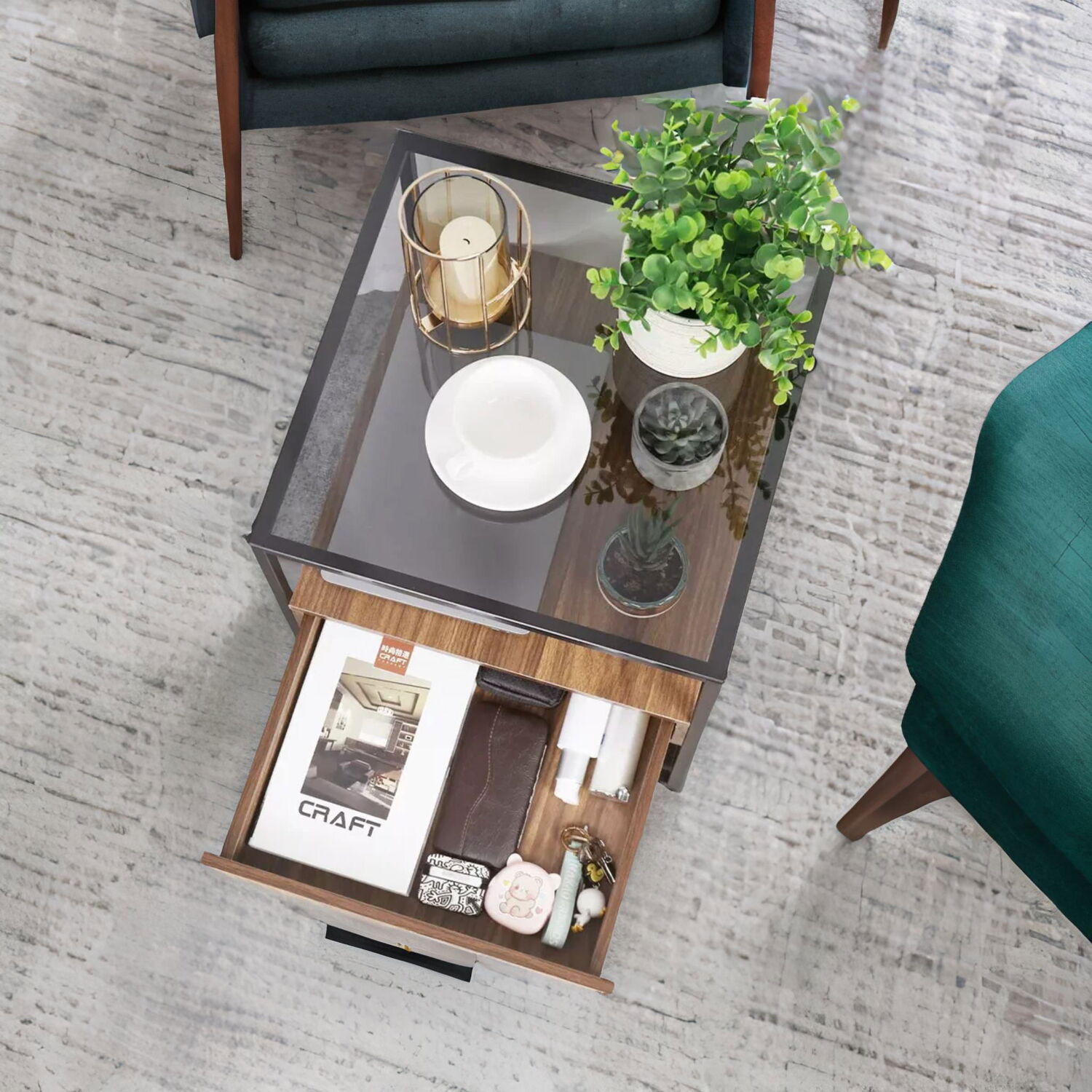 Industrial Console Table With Thick Table Top Rustic