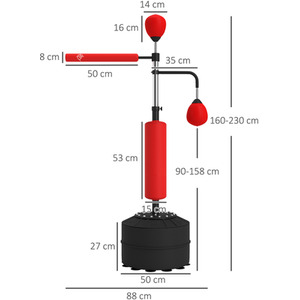 3-in-1 Boxing Punching Bag Stand with 2 Speedballs