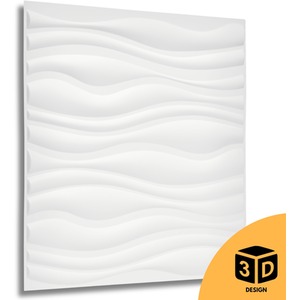 3D Wall Panels with Adhesive Included Wave Effect Design