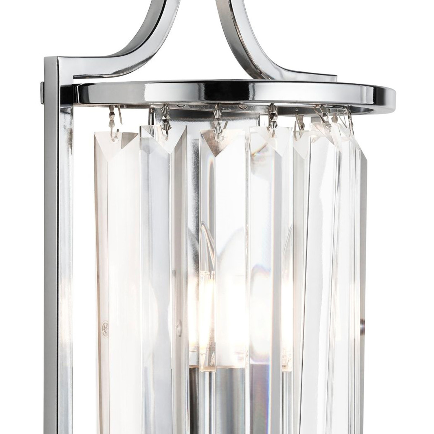 Victoria Wall Light Chrome Metal and Clear Crystal