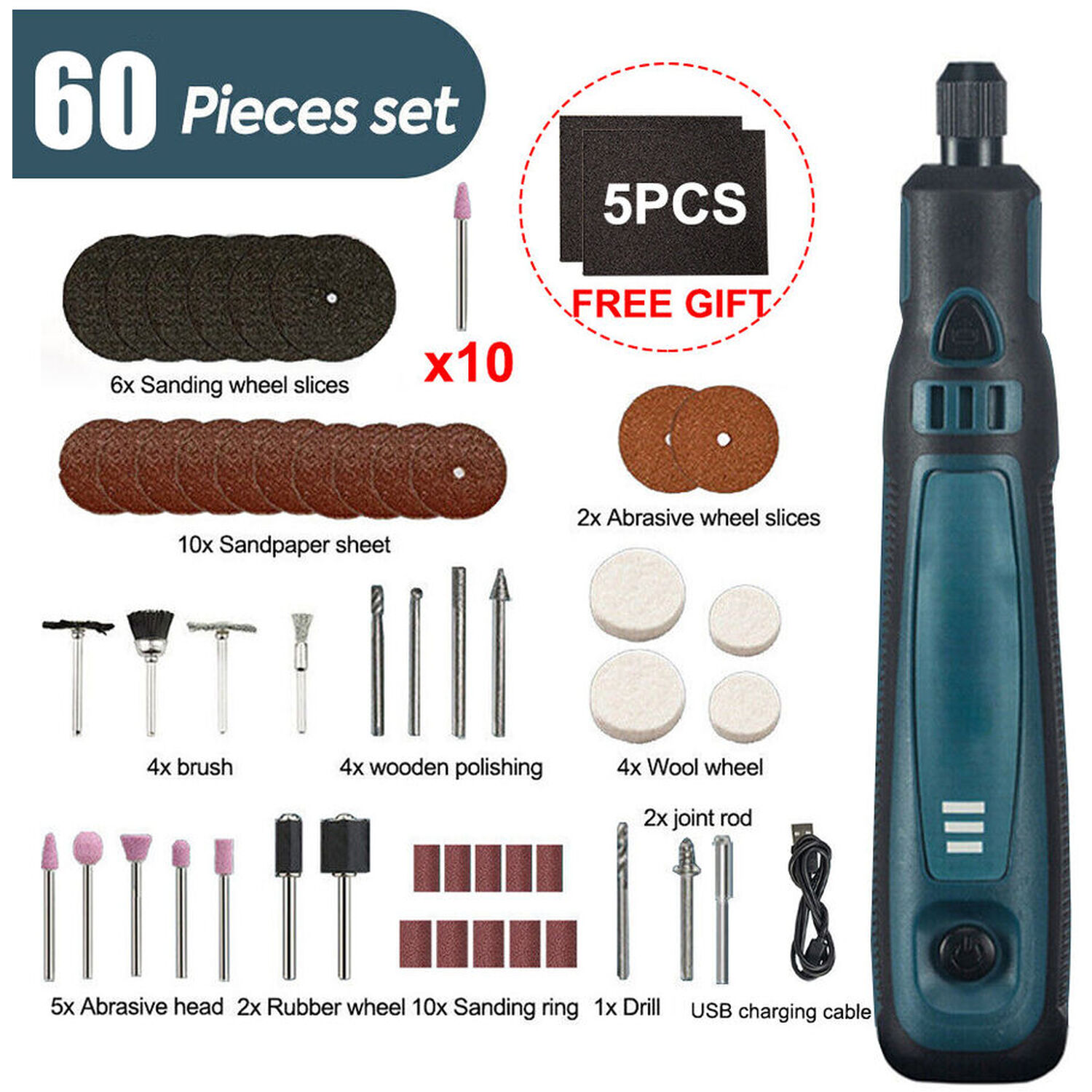 Cordless Mini Rotary Tool Kit with Accessories