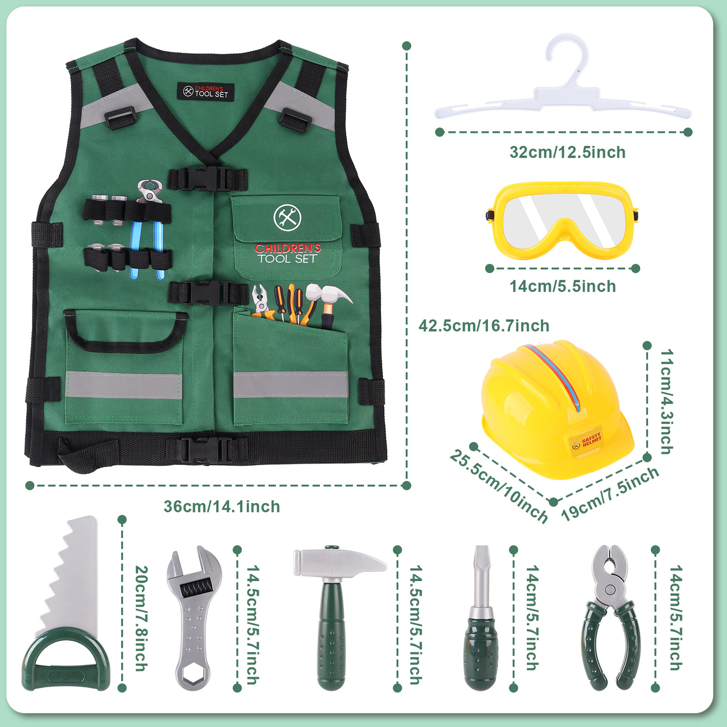 Construction Role Play Costume Clothes Play Set