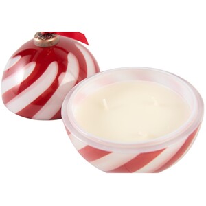 Candy Cane Glass Ball Candle