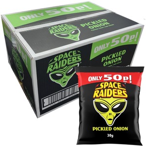 Space Raiders Pickled Onion Crisps Pack of 36 x 30g Bag