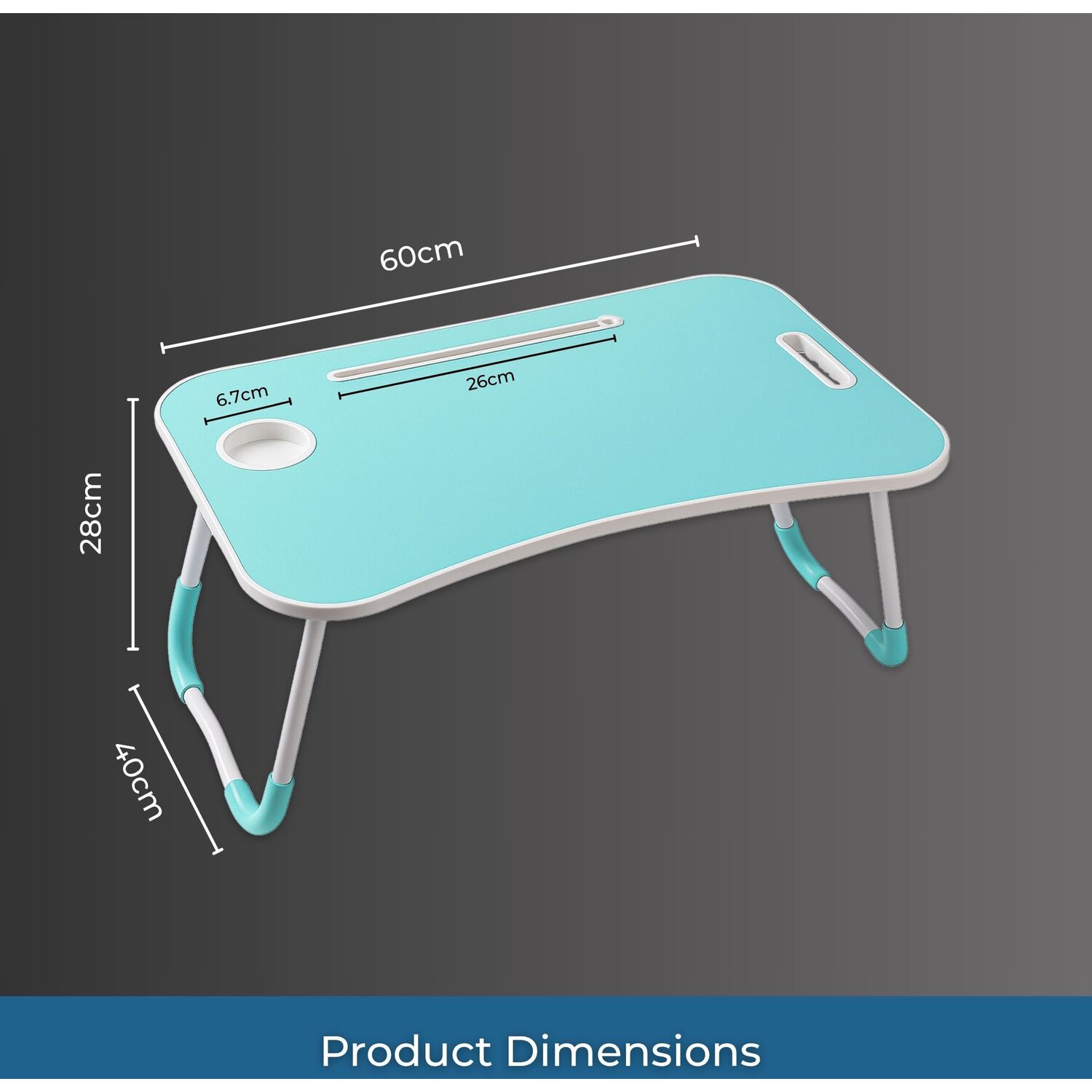 Portable Foldable Laptop Table with Tablet and Mug Holder