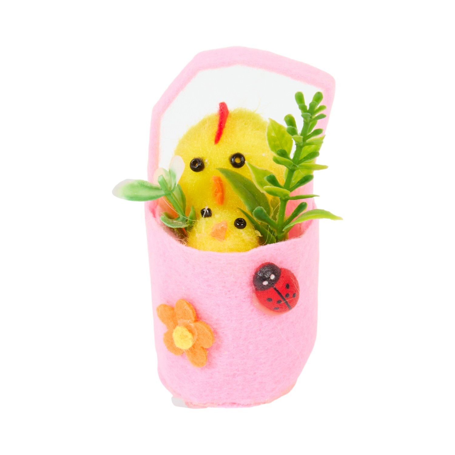 Two Bunnies In Felt Buckets