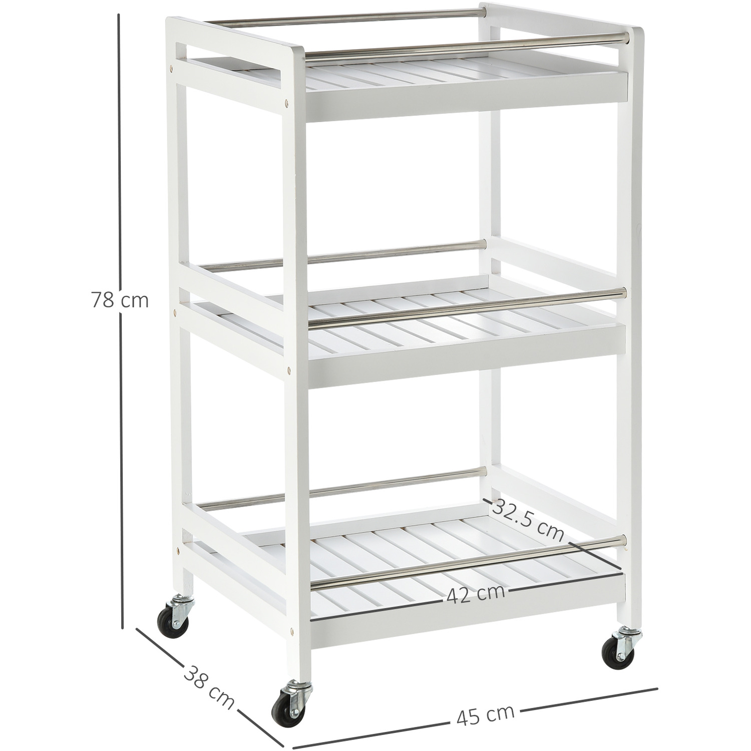 3-Tier Home Trolley Kitchen Storage Cart