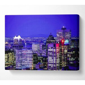 Blue City Nights Canvas Print Wall Art