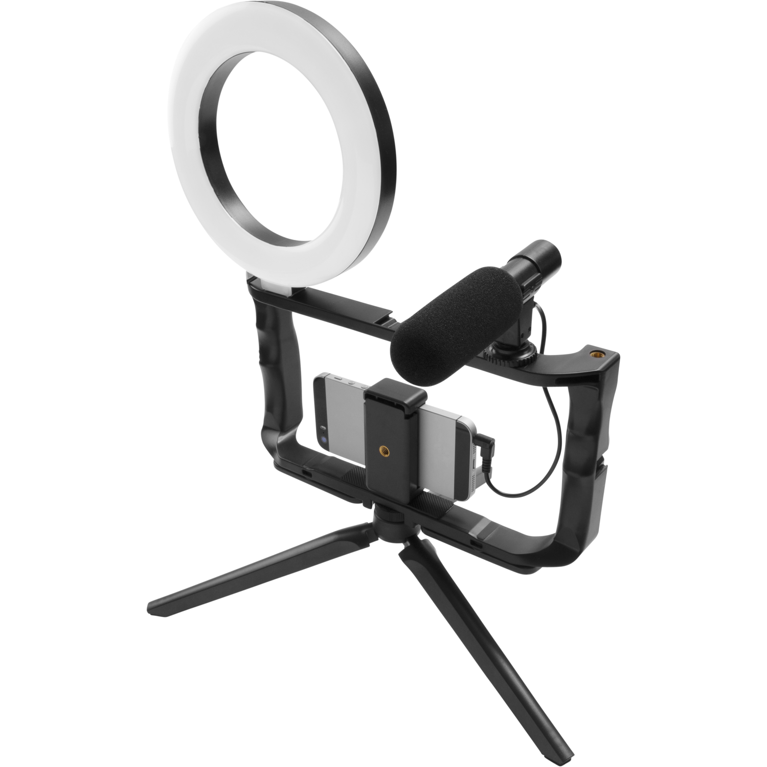 Smartphone Vlogging Kit - Tripod, Microphone and Ring Light