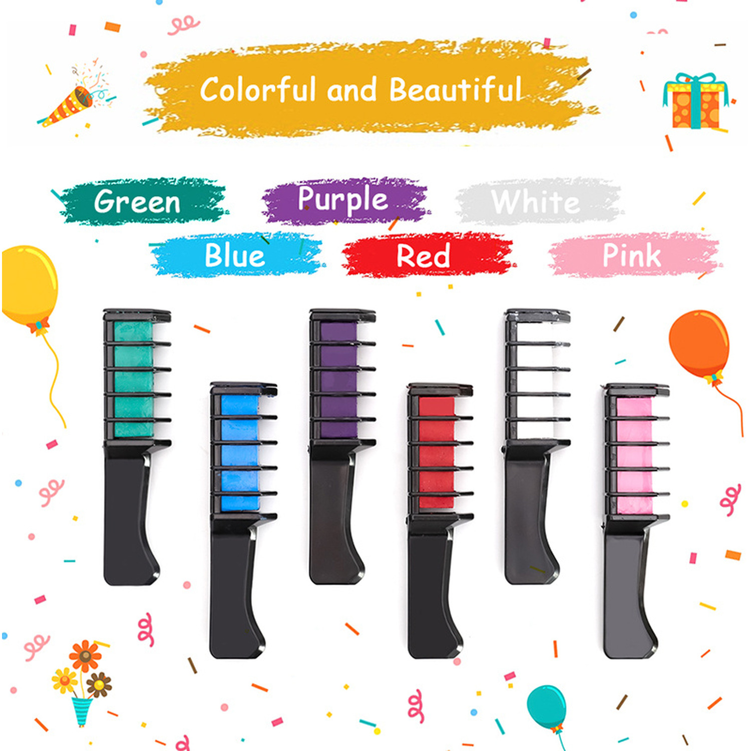 New Hair Chalk Comb Temporary Hair Colour Dye for Girls Kids