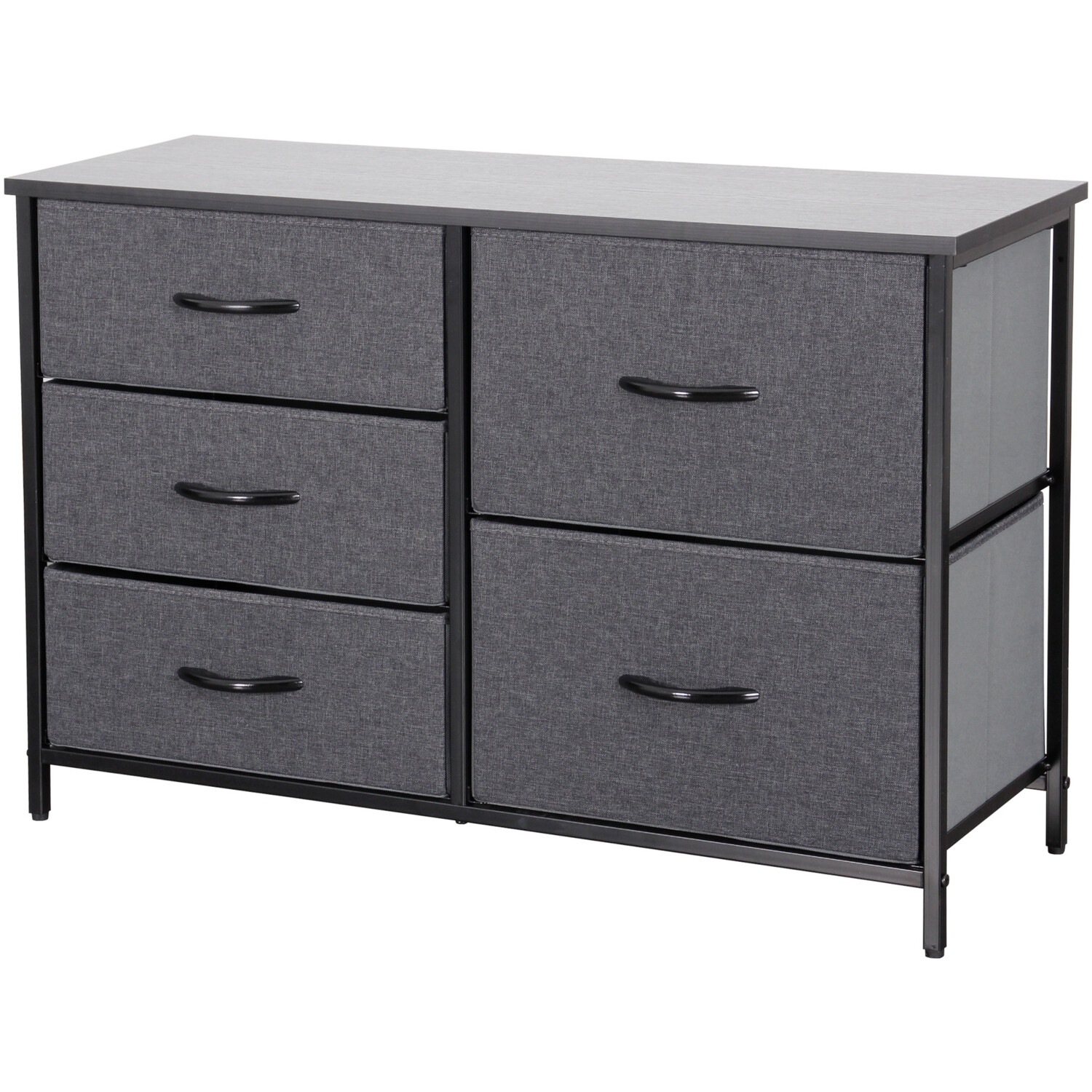 Chest Of Drawers With Metal Frame, 5 Large Deep Fabric Drawers