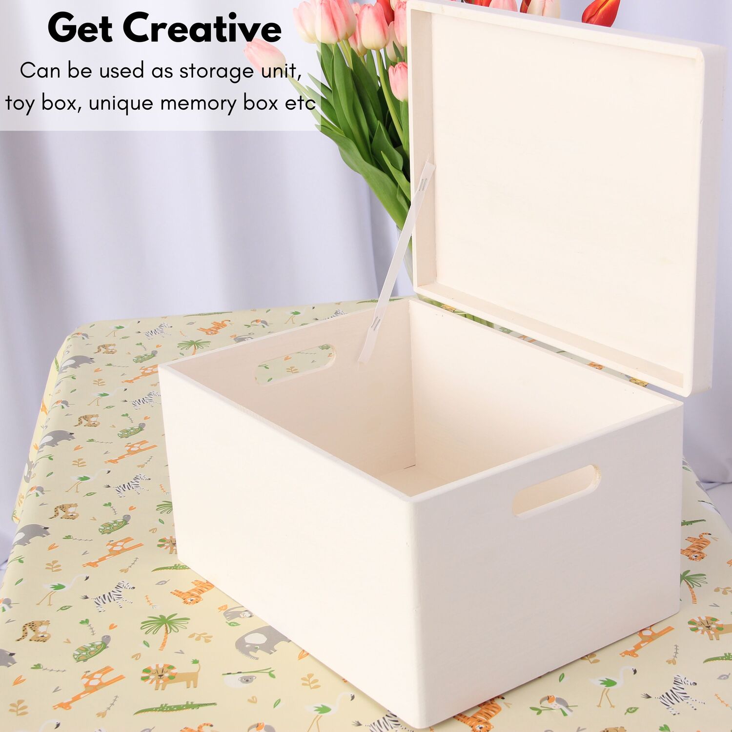 Multi-Purpose Wood Storage Box with Lid