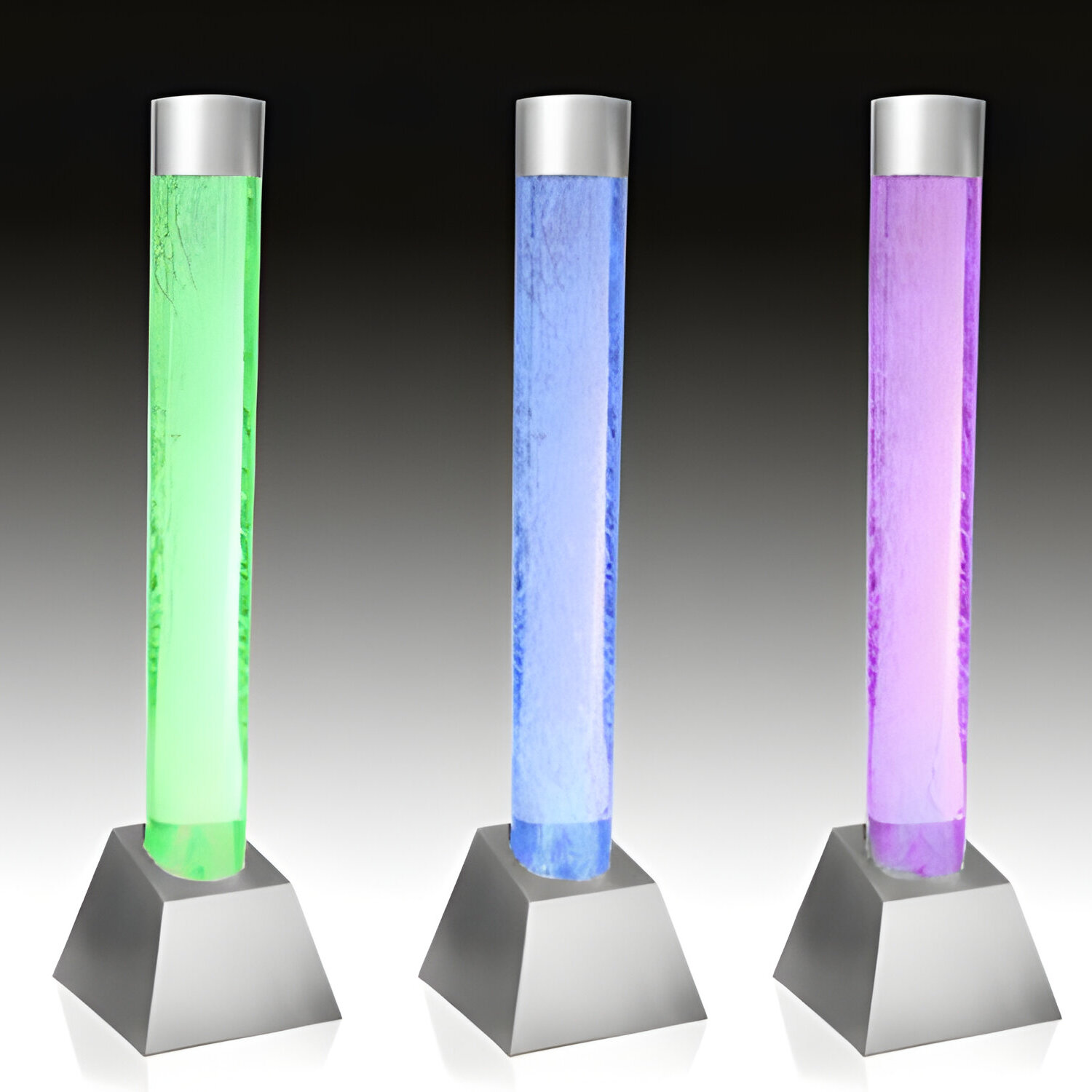 Primrose Bubble Tube Silver Water Feature with LED Lights