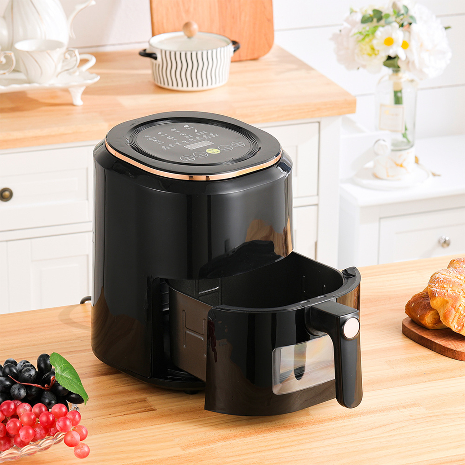 7.5L Digital Touch Screen Visible Air Fryer Oil Free Low Fat Cooker