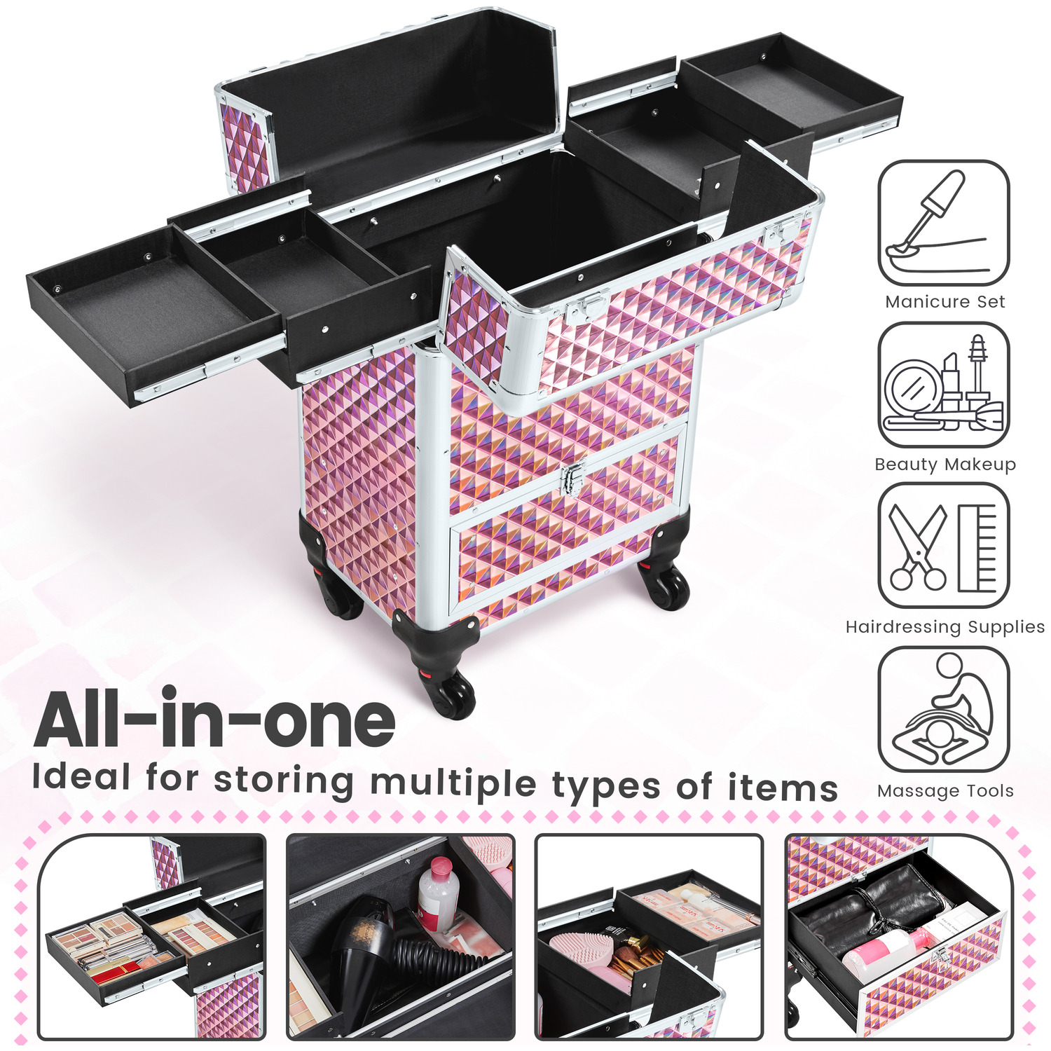 Small Makeup Case with Wheels