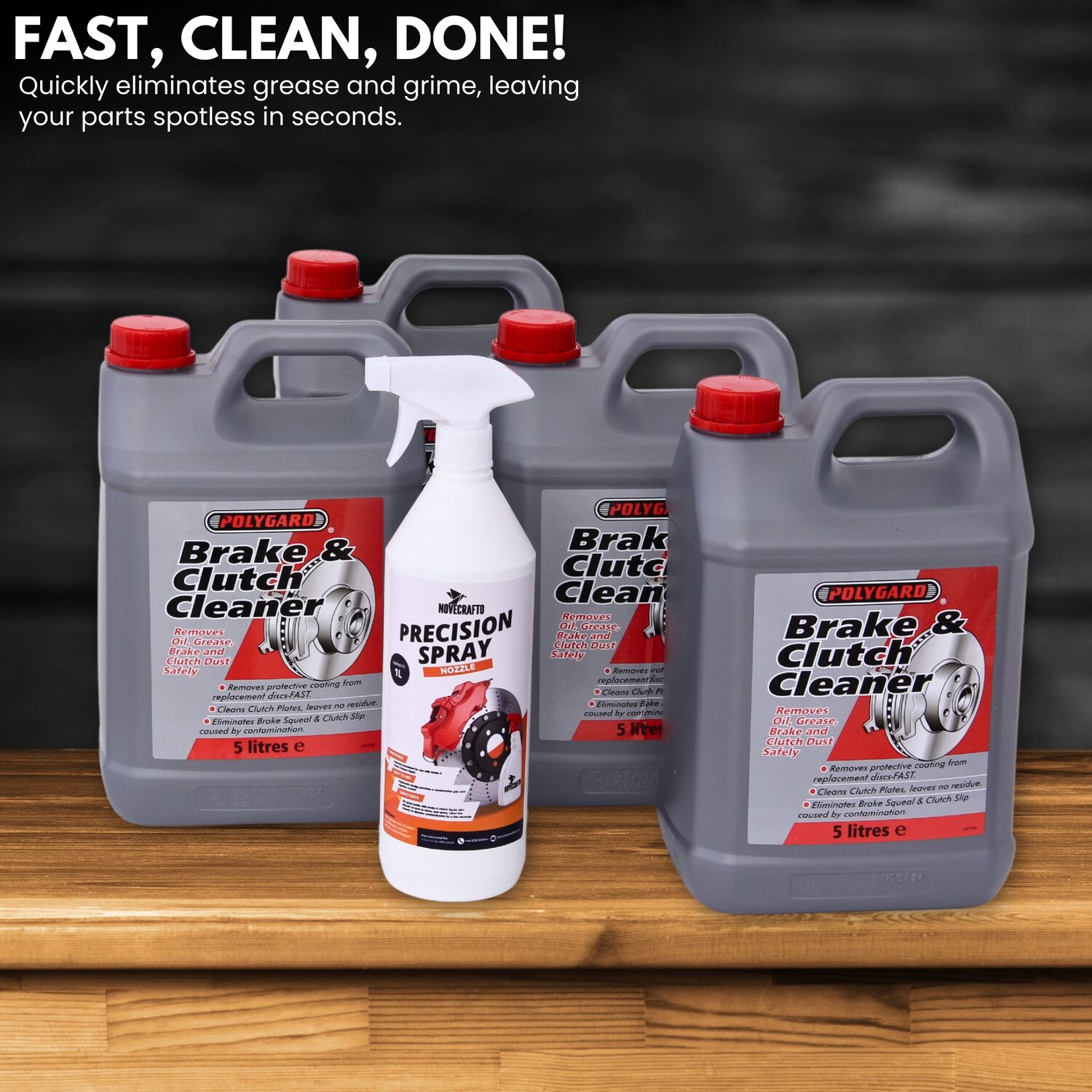 Clutch and Disc Brake Cleaner 5L with Degreaser Spray Bottle - Oil Dust ...