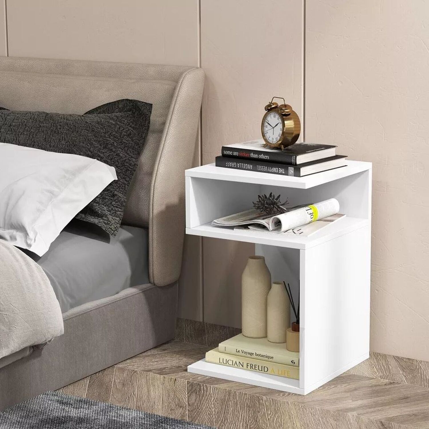 S-shaped Bedside Table