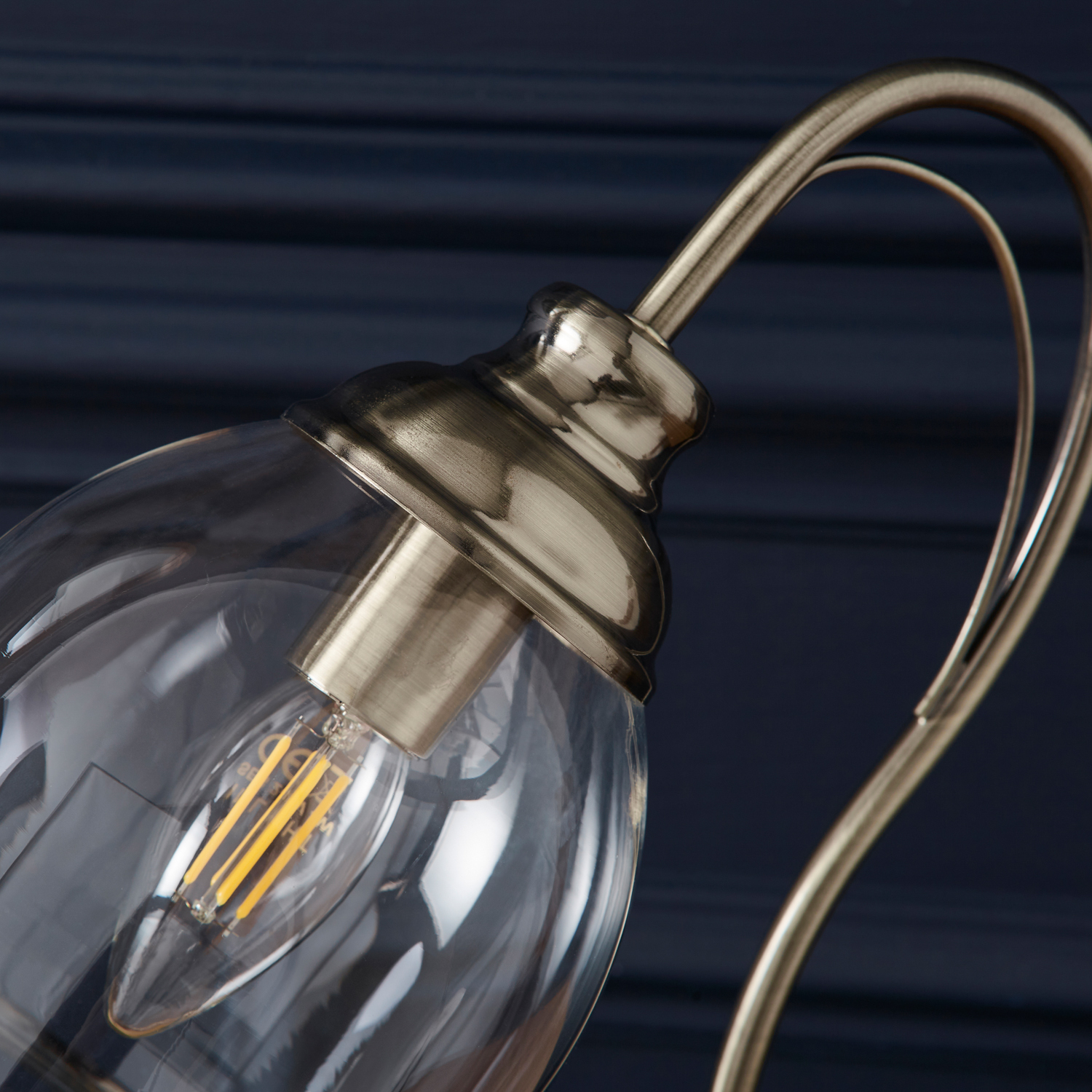 Ingrid Industrial Table Lamp with Clear Glass Shade