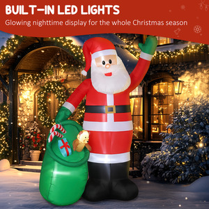 Outsunny 9ft Christmas Blow Up Decoration with Built-in LED Lights