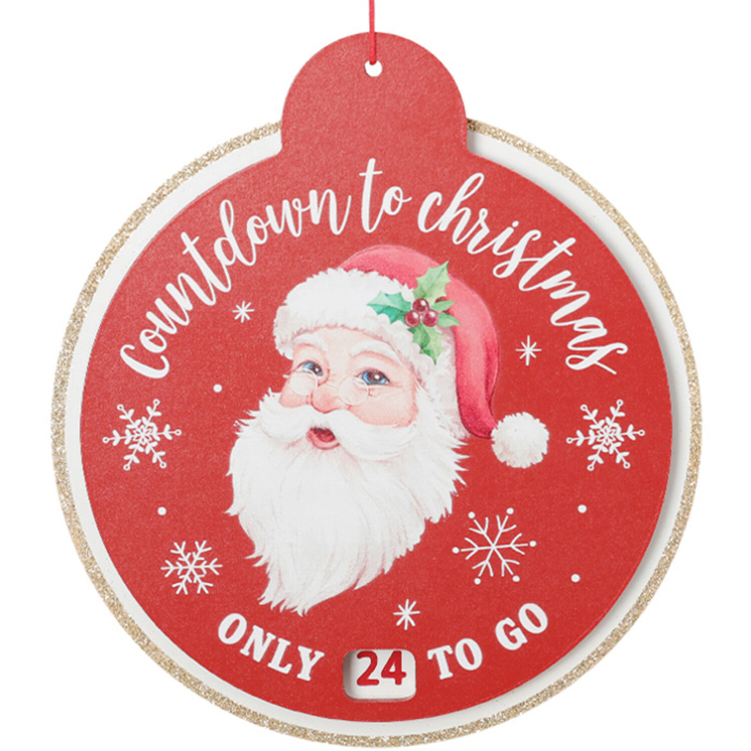 Santa Countdown To Christmas Hanging Decoration